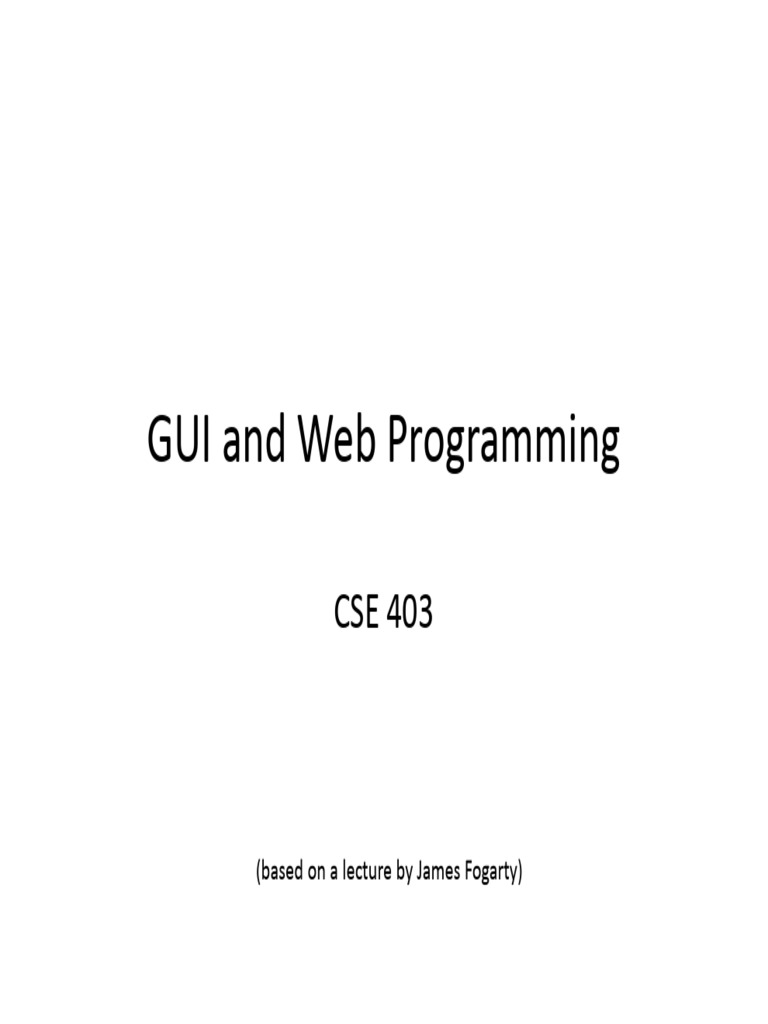 Lecture13 Gui Design Patterns | PDF | Document Object Model | Html