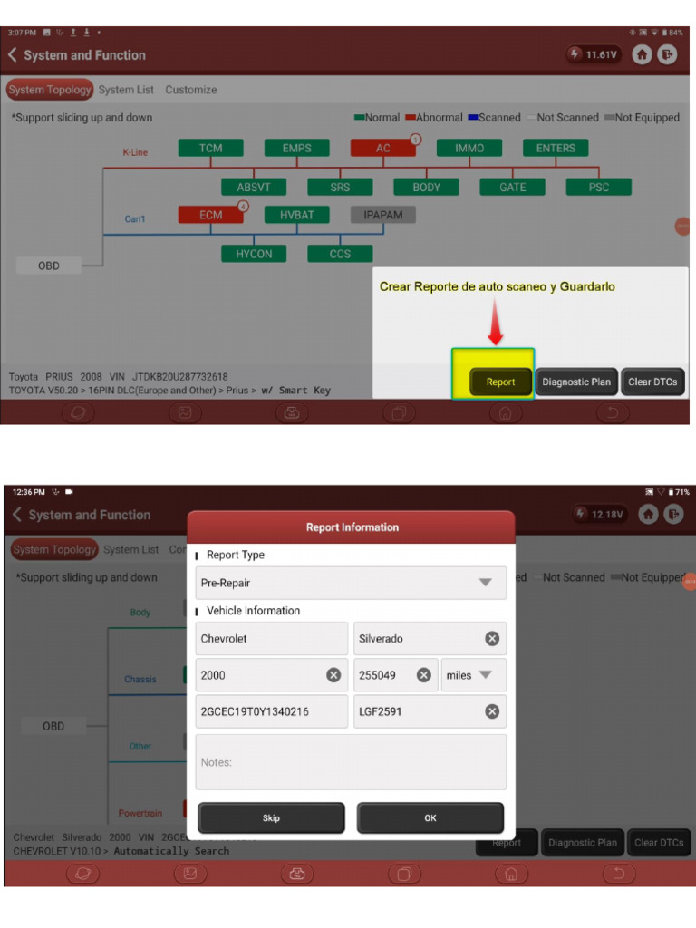 3 Crear Reporte de Auto Escaneo | PDF