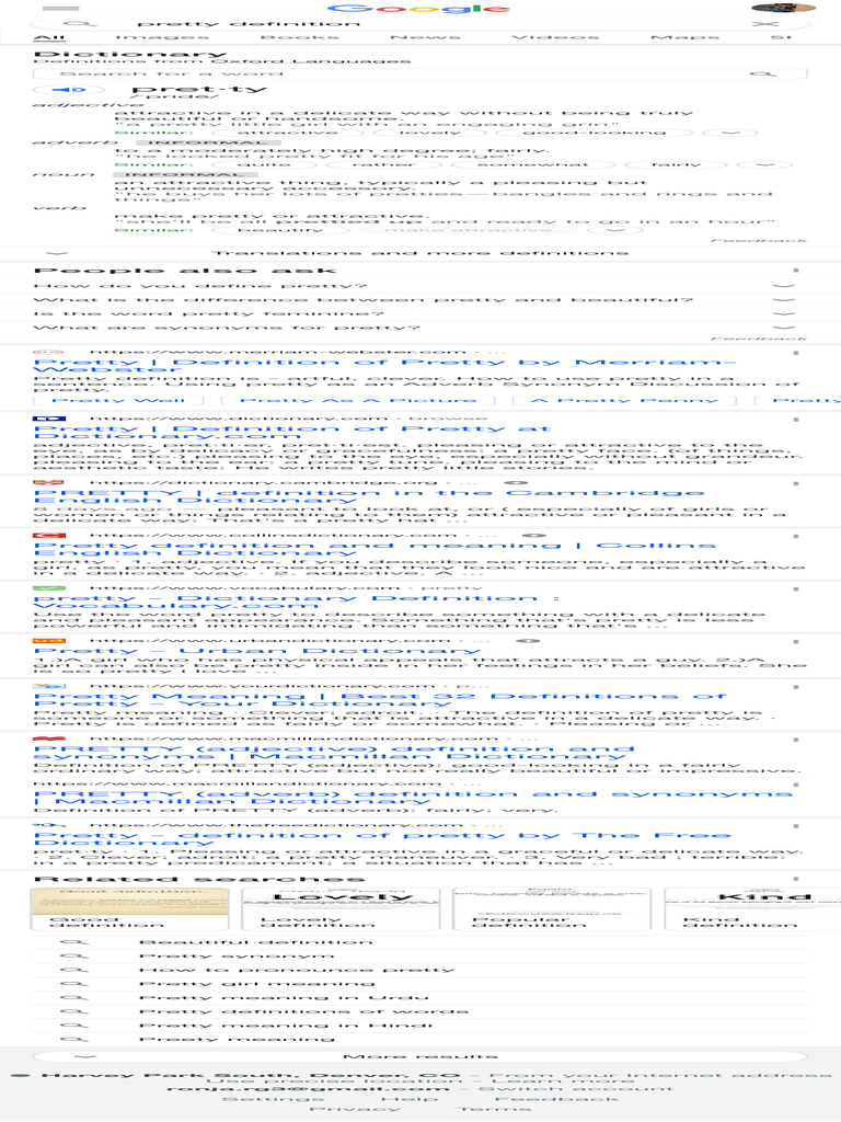 Definition and Usage of "Pretty" | PDF | Adjective | Adverb