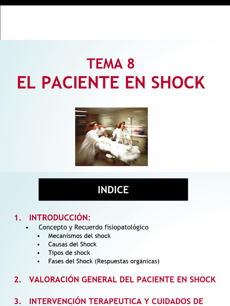 Shock | PDF | Choque (circulatorio) | Enfermedades y trastornos humanos