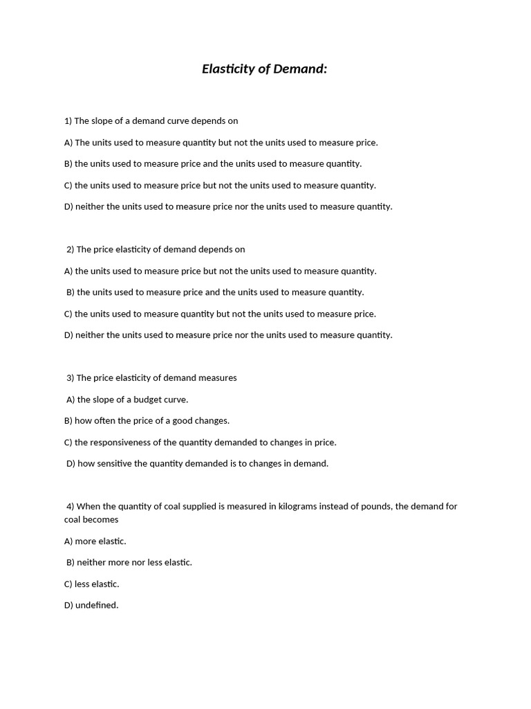 Elasticity of Demand | PDF | Demand | Elasticity (Economics)