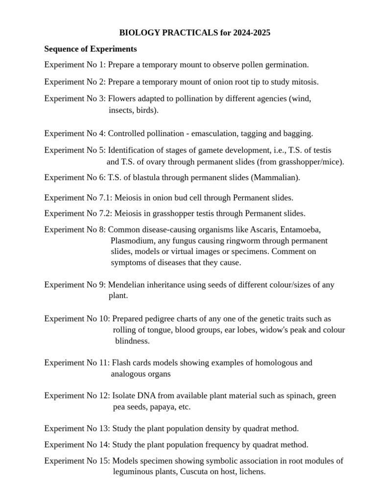 List of Practicals in Sequence 2024-25 | PDF