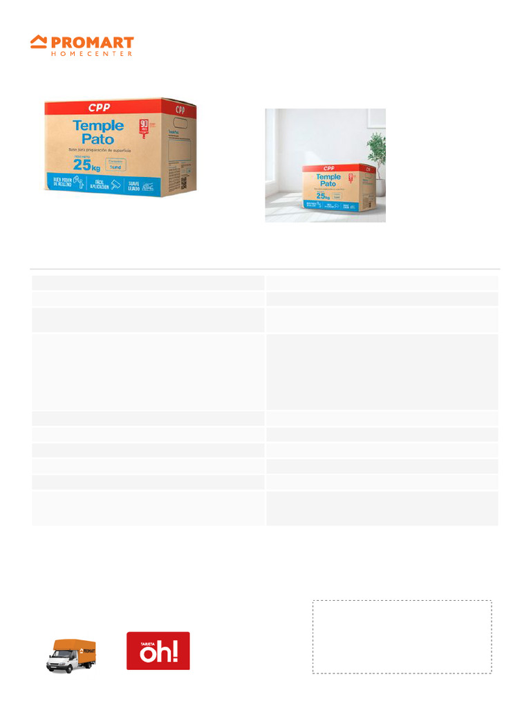 Temple Pato Cpp Blanco 25 kg | PDF