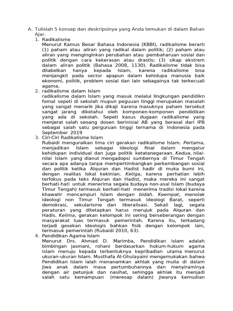Tulislah 5 Konsep Dan Deskripsinya Yang Anda Temukan Di Dalam Bahan ...