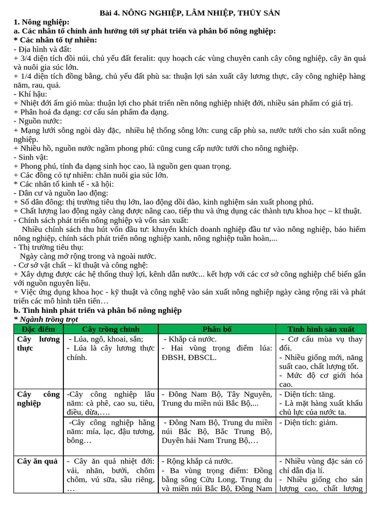 ĐỊA 9 BÀI 4 NDBH 1 | PDF