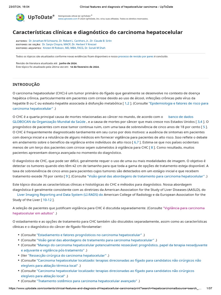 Clinical Features and Diagnosis of Hepatocellular Carcinoma - UpToDate ...