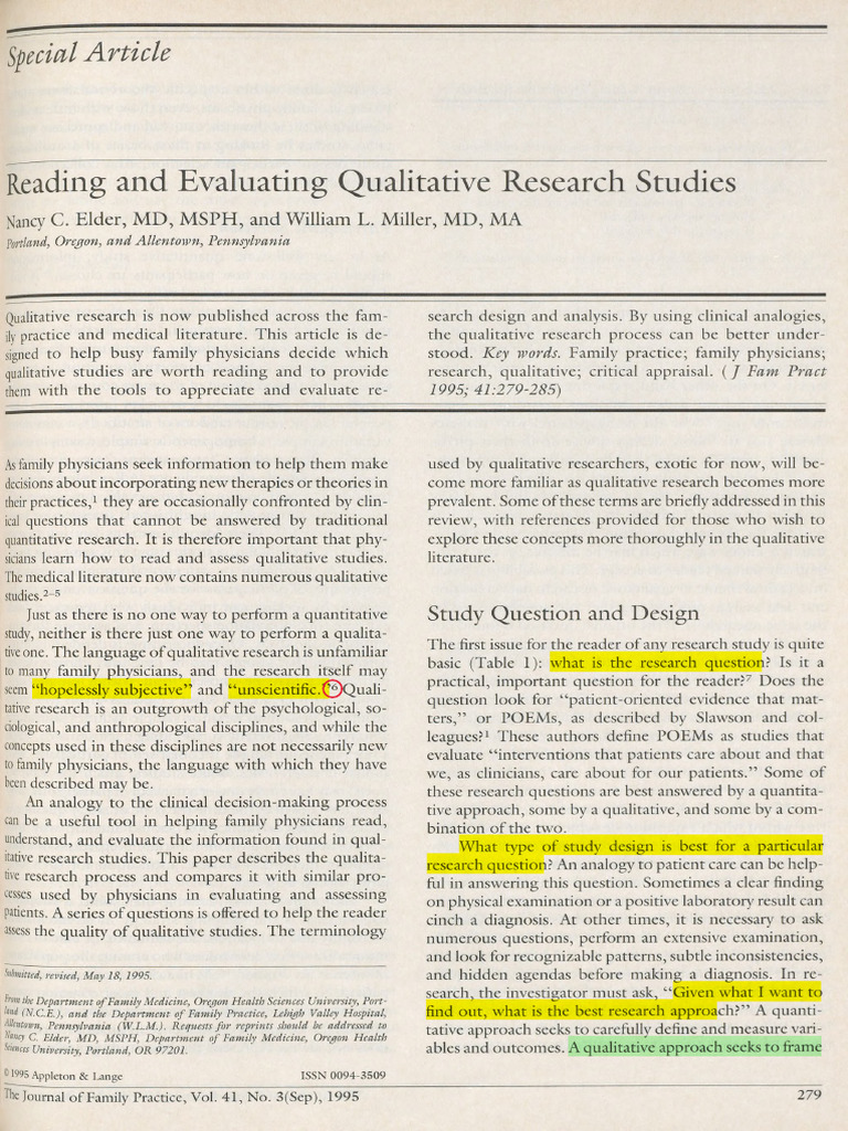 a_Reading and evaluating qualitative research studies | PDF ...