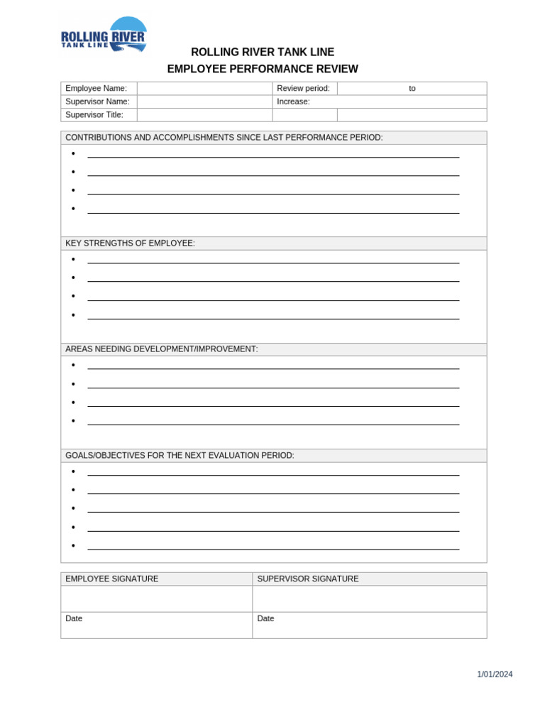 Performance Review Form | PDF