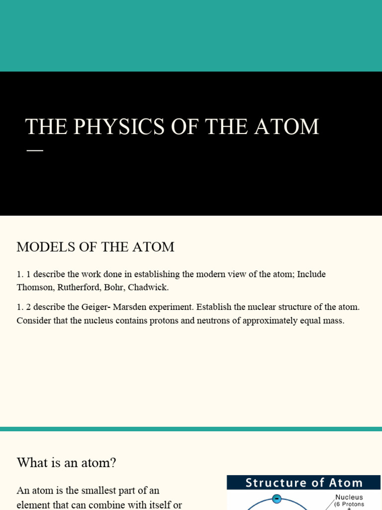 Structures of an atom | PDF | Radioactive Decay | Atoms