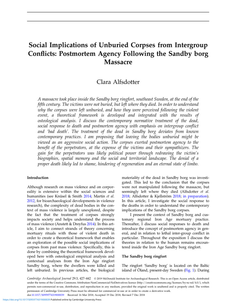 Unburied Corpses and Social Agency | PDF