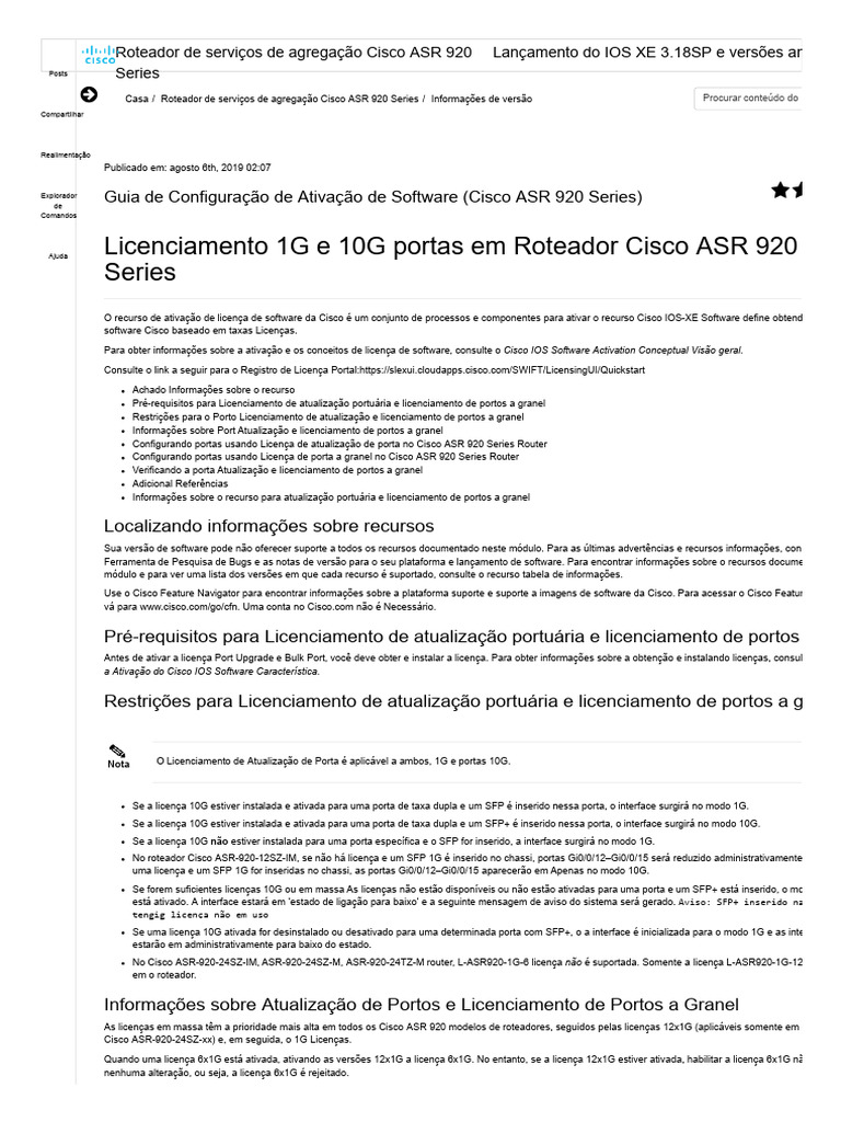 644693 Cisco Content Hub - Licenciamento 1G e 10G portas em Roteador ...