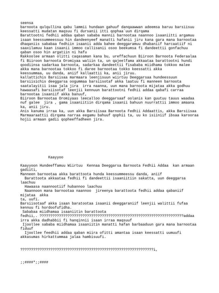 Kennaa Deeggarsaa Tif | PDF