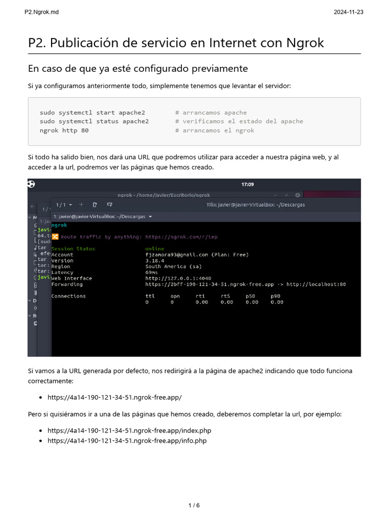 P2 Ngrok | PDF | Servidor HTTP Apache | Servidor web