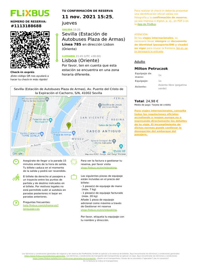 FLIX Ticket 1113188688 | PDF | Documento de identidad