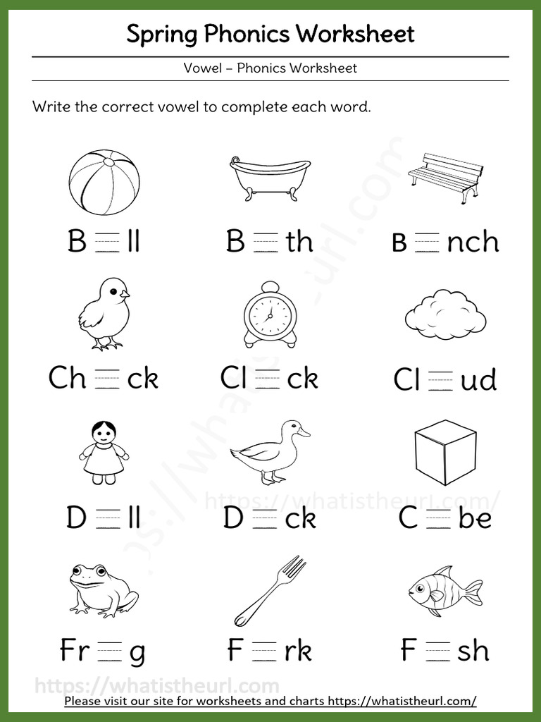 Spring Phonics Worksheet 02 | PDF