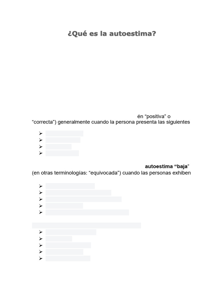 Que Es La Auto Estima | PDF