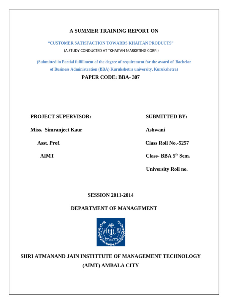 A Summer Training Report On | PDF | Cognition