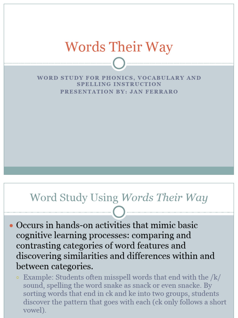 Phonics and Vocabulary Word Study Guide | PDF | Alphabet | Word