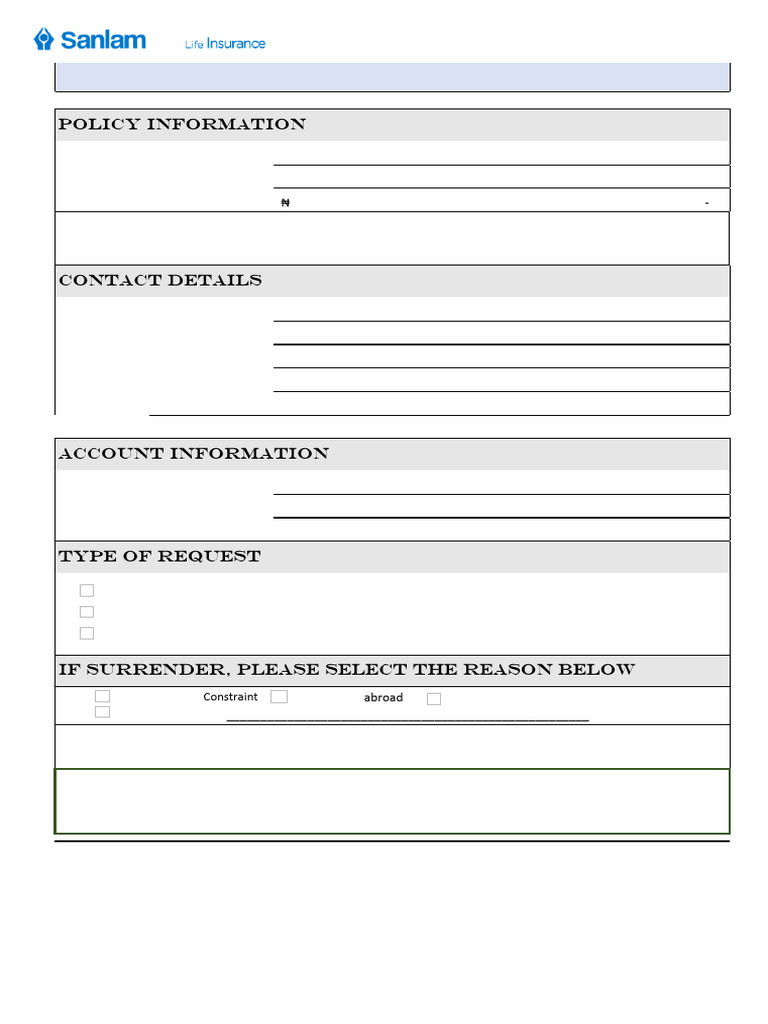 Surrender Request Form 3.0 4 | PDF