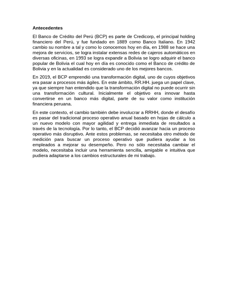 Antecedentes BCP | PDF