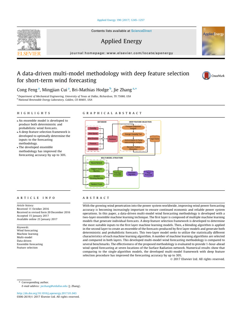 A Data-Driven Multi-Model Methodology With Deep Feature Selection For Short-Term Wind ...