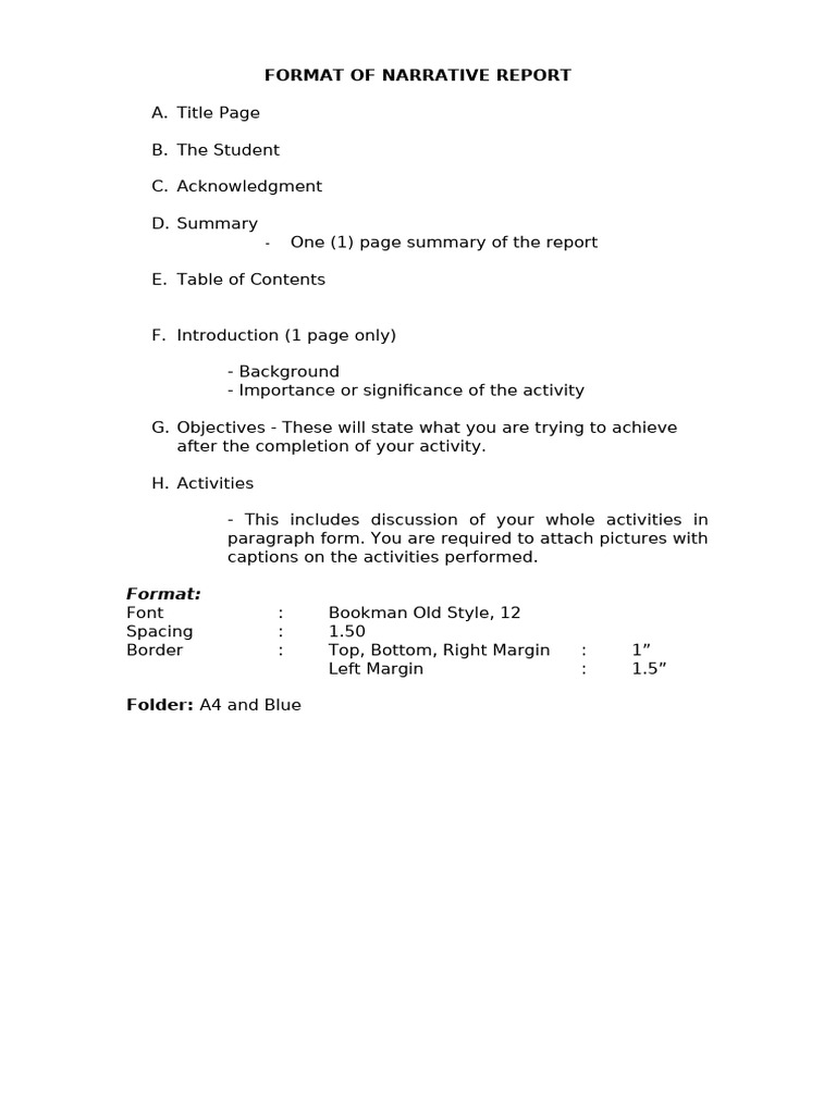 Narrative Report Format | PDF