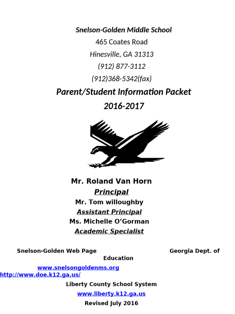 Student Information Packet Eagle Packet 16-17 | PDF | Sweater | Fashion