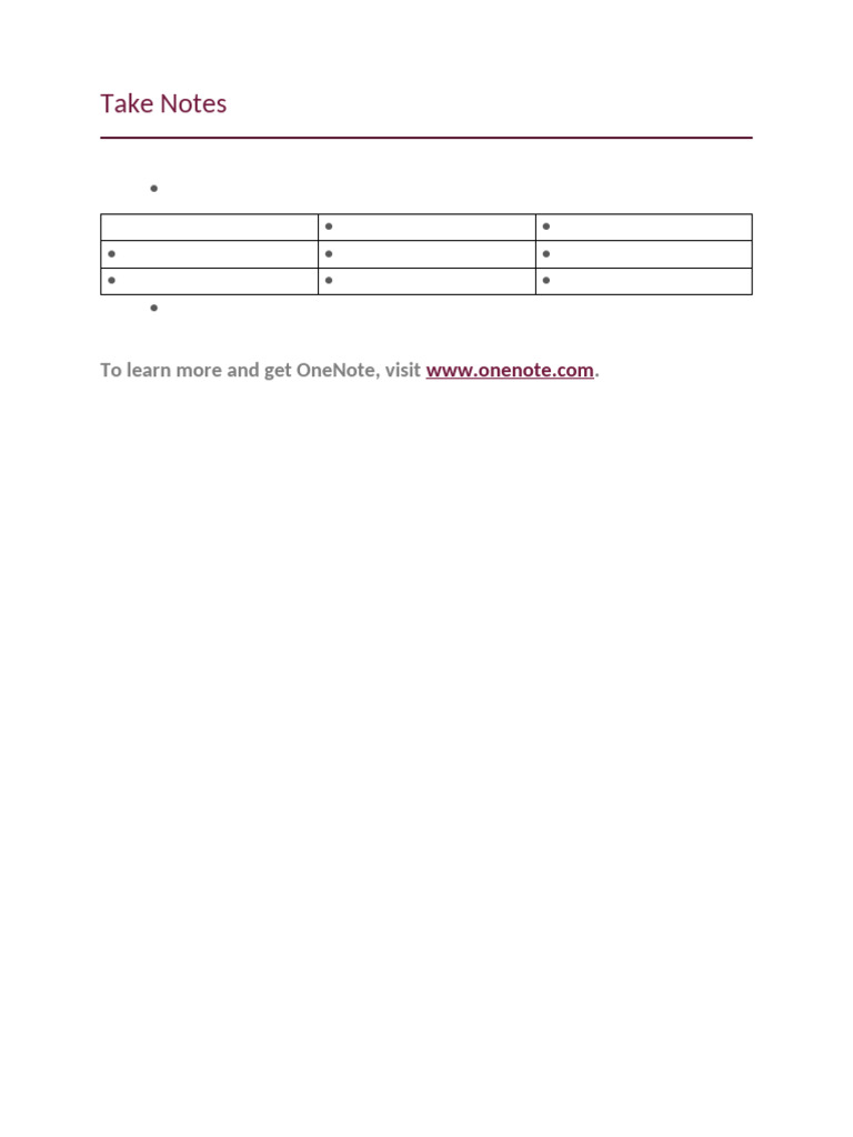 Take Notes: To Learn More and Get Onenote, Visit | PDF