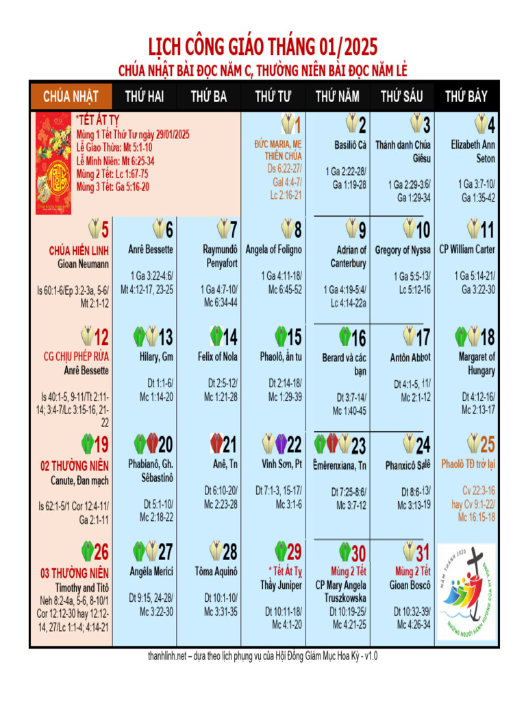 Lich Cong Giao 2025 All | PDF