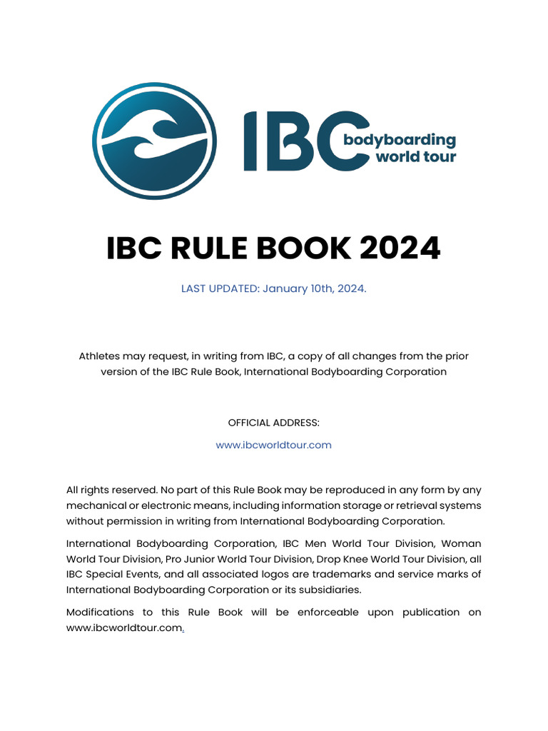 Ibc Rule Book 2024 Final | PDF