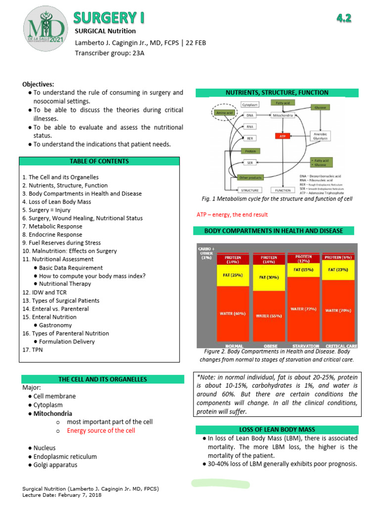 Surgical Nutrition Insights | PDF | Clinical Medicine | Medical Specialties