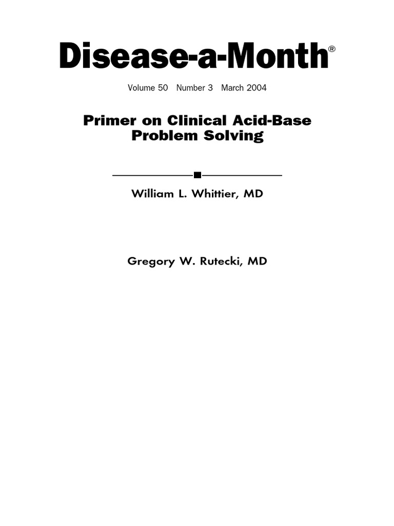 Clinical Acid-Base Problem Solving | PDF | Medical Specialties