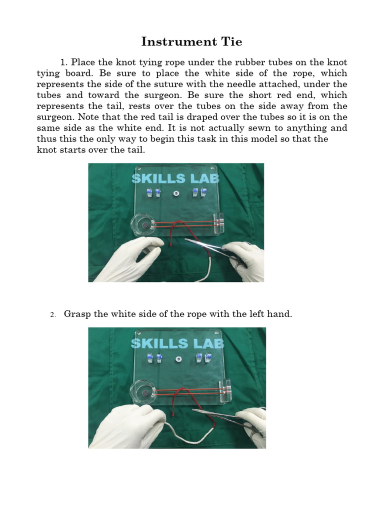 Surgical Knot Tying Guide | PDF
