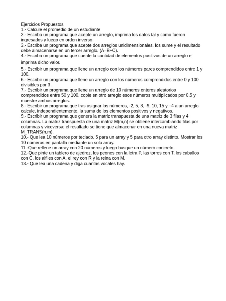 ejercicios propuestos | PDF