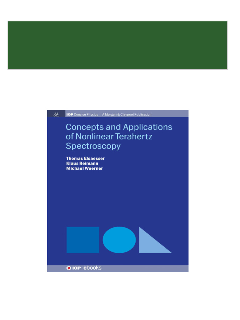 [FREE PDF sample] Concepts and Applications of Nonlinear Terahertz ...