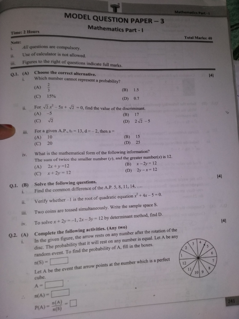 3 model set; Maths 1 | PDF | Equations | Elementary Mathematics