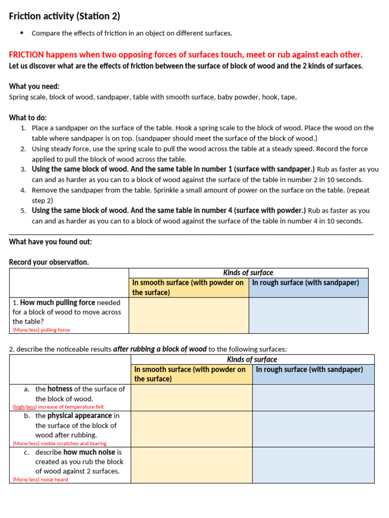 friction | PDF | Friction | Force