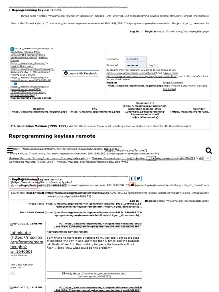 Reprogramming Keyless Remote - Maxima Forums | PDF | Automotive Technologies | Land Vehicles