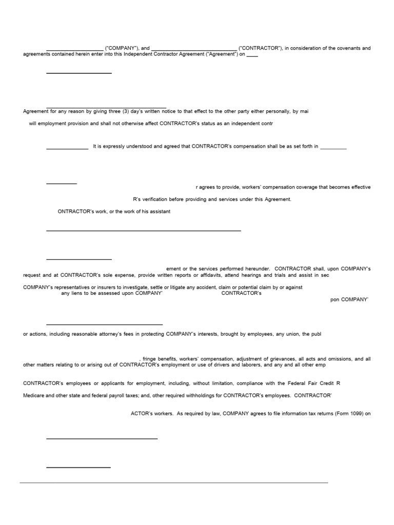 Rafael Barnes-ICA Agreement | PDF | Employment | Insurance