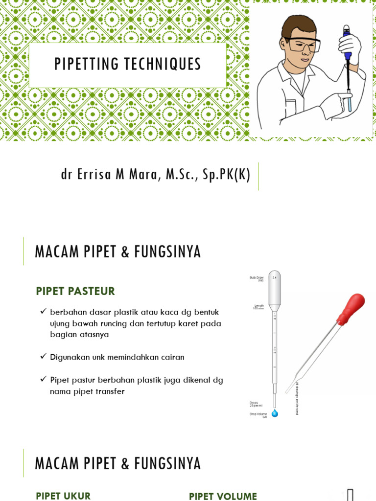 Teknik Pemipetan: Jenis dan Fungsi Pipet | PDF