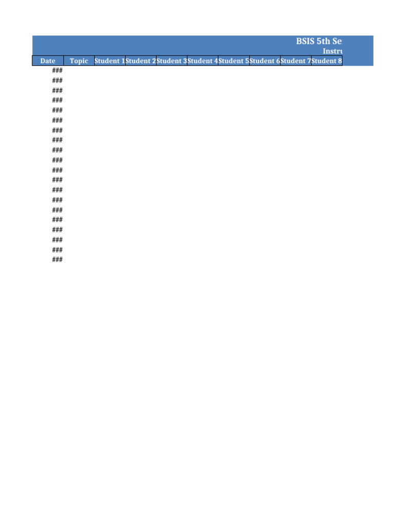 Styled BSIS 5th Semester Attendanc | PDF