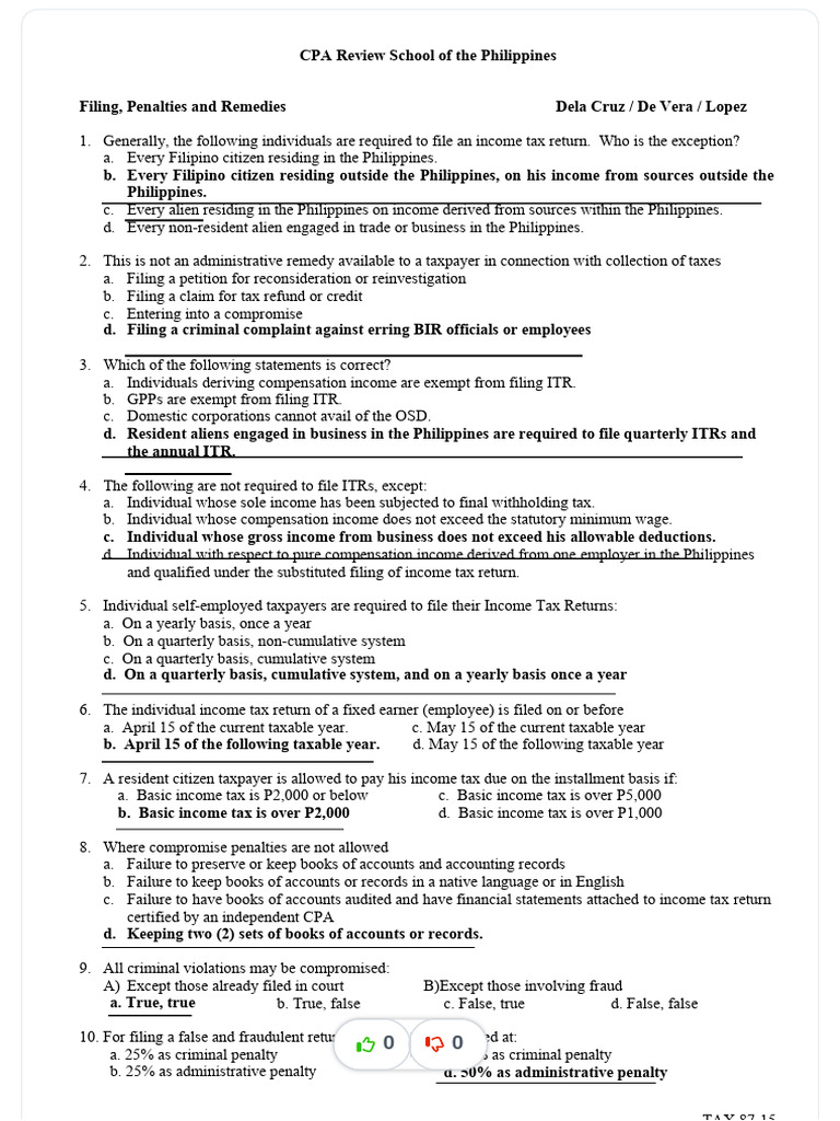 Tax Filing and Remedies Overview | PDF | Taxes | Income Tax