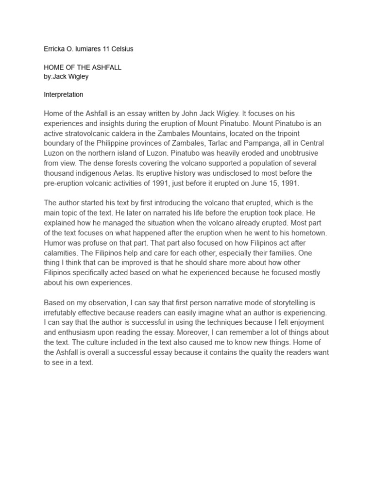 Home of The Ashfall by John Jack Wigley | PDF