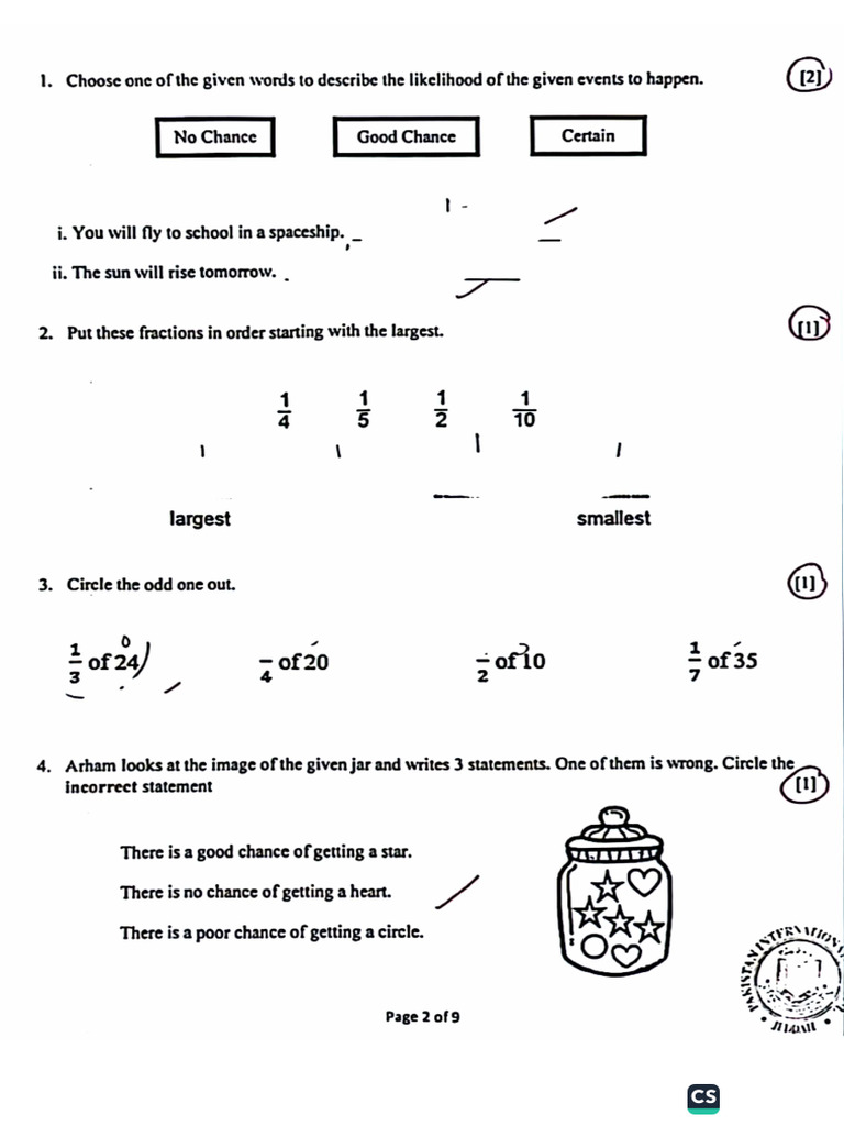 Y4 Maths p2 Unsolved 2023 - 2024 | PDF