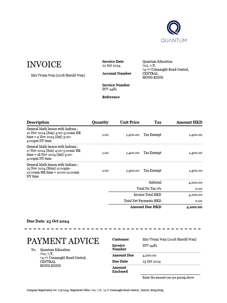 Harry Revised Nov Invoice INV-4481 | PDF | Invoice | Economies