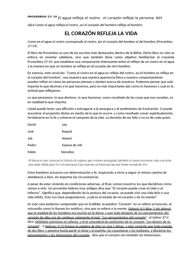 Proverbios 27 19 3 12 24 | PDF | Amor | Libro de proverbios