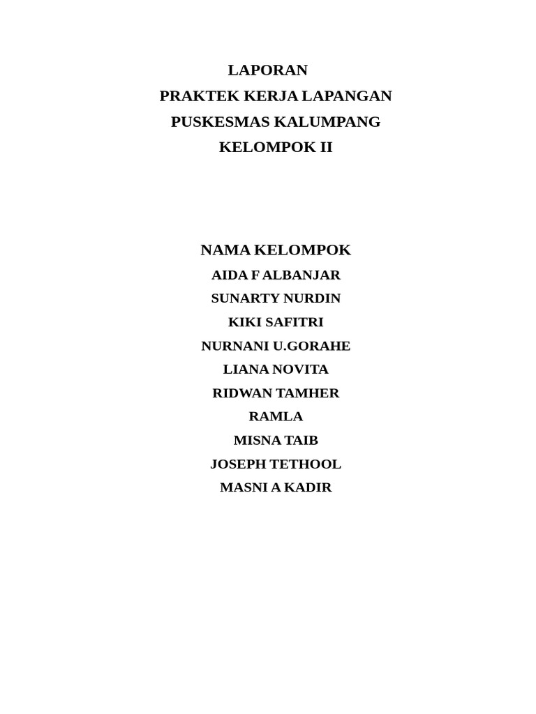 Laporan PKL KLP Ii | PDF