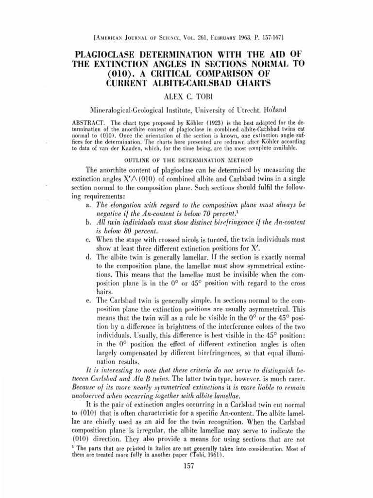 Plagioclase Determination With The Aid of The Extinction Angles in ...