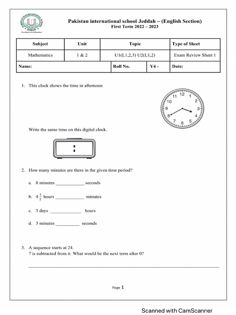 Maths Midterm Review Sheets Merged | PDF