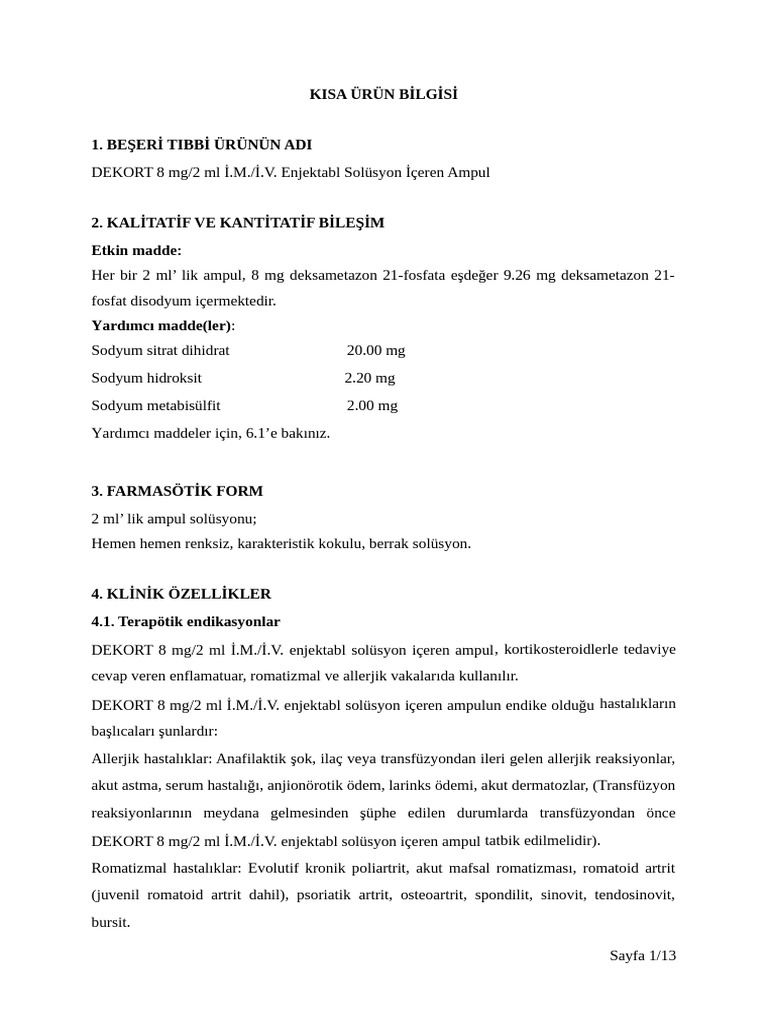 Kisa Ürün Bilgisi | PDF